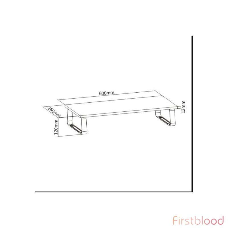 Brateck Timber Desktop Monitor Stand (600x260x120mm) Fit Screen Size 1 ...