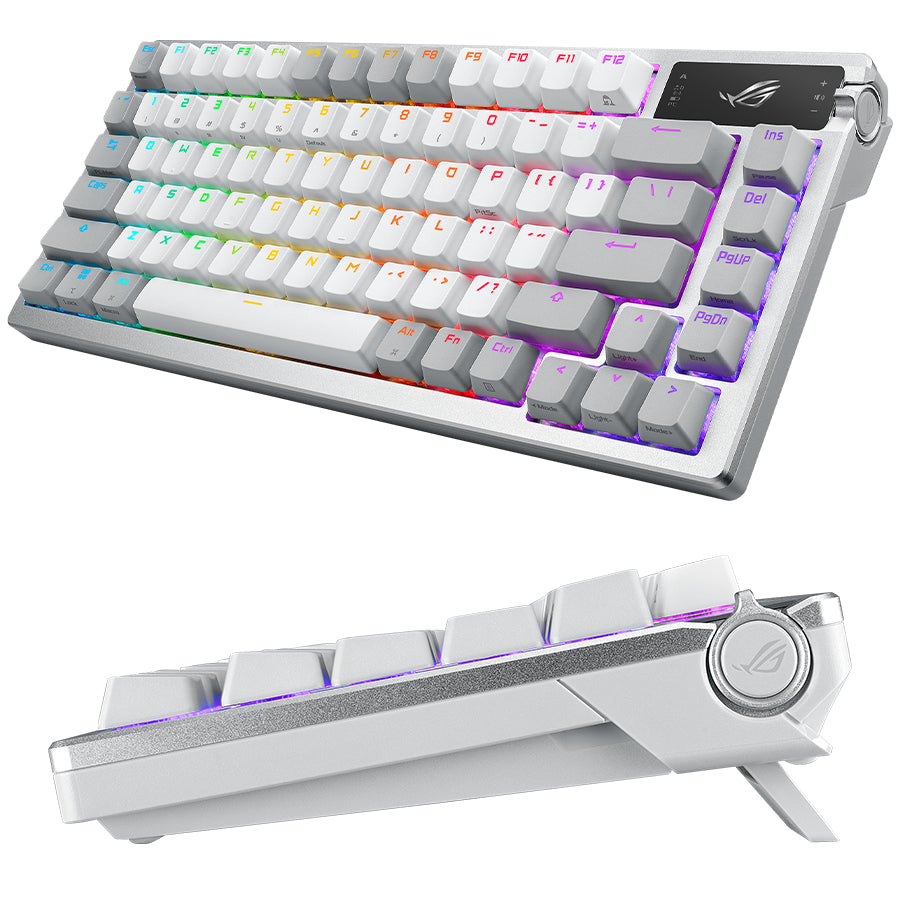 ROG Azoth Moonlight Gaming Custom Wireless OLED Screen keyboard Snow S ...